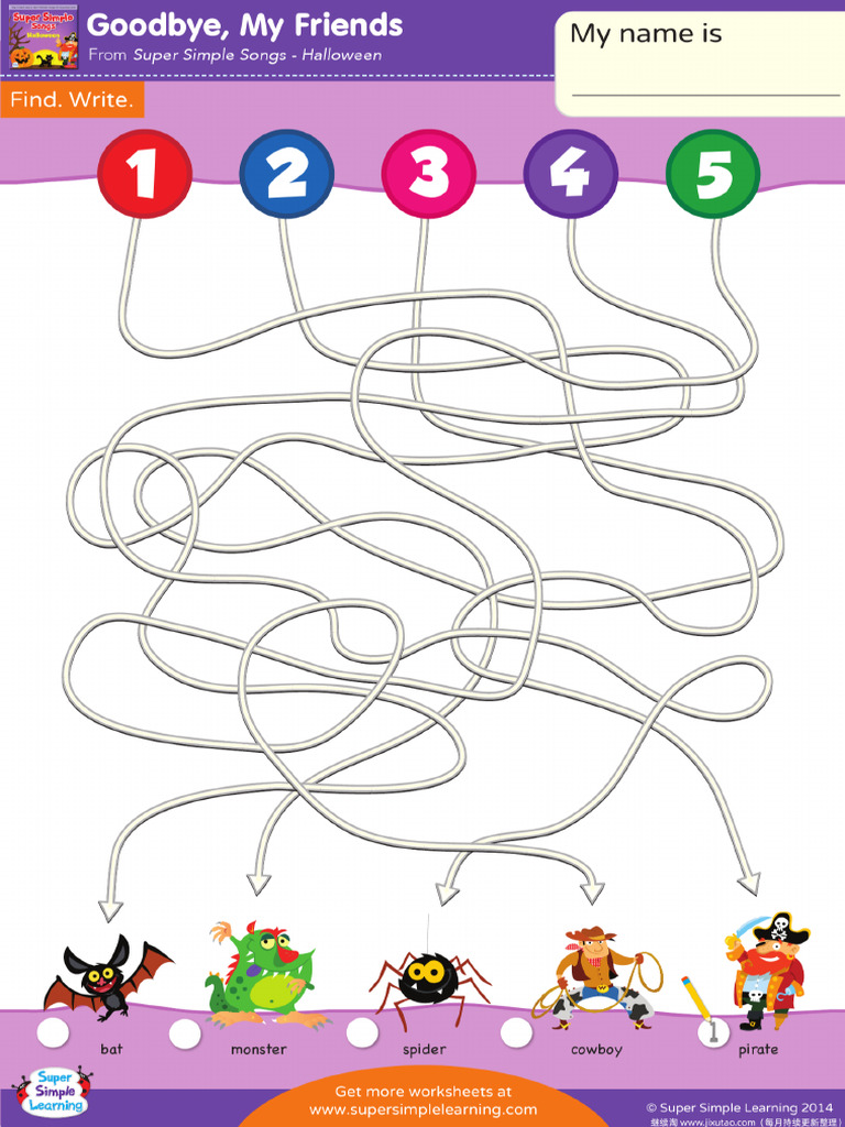 Goodbye My Friends Worksheet Follow The Lines | PDF