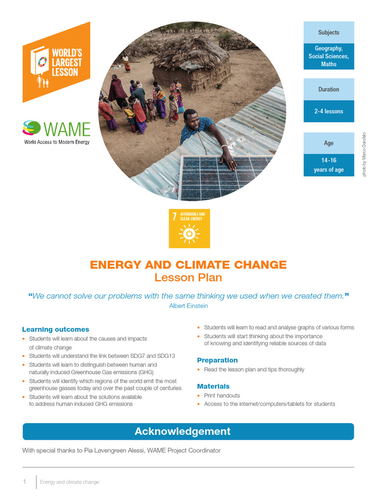 ENERGY and CLIMATE CHANGE Lesson Plan 5 | PDF | Greenhouse Gas ...