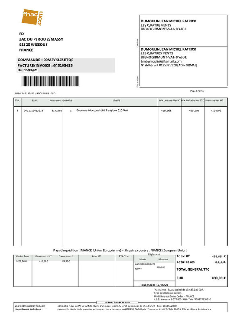 Facture JBL | PDF