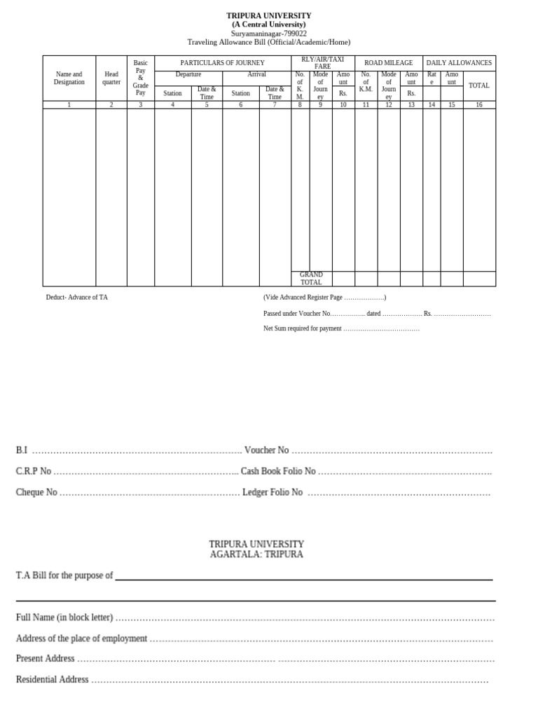 TA bILL blank | PDF | Payments | Taxes