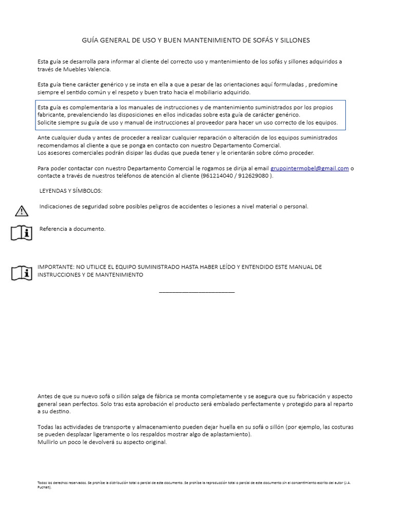 Guía de Uso y Cuidado de Sofás | PDF | Radio | Sofá
