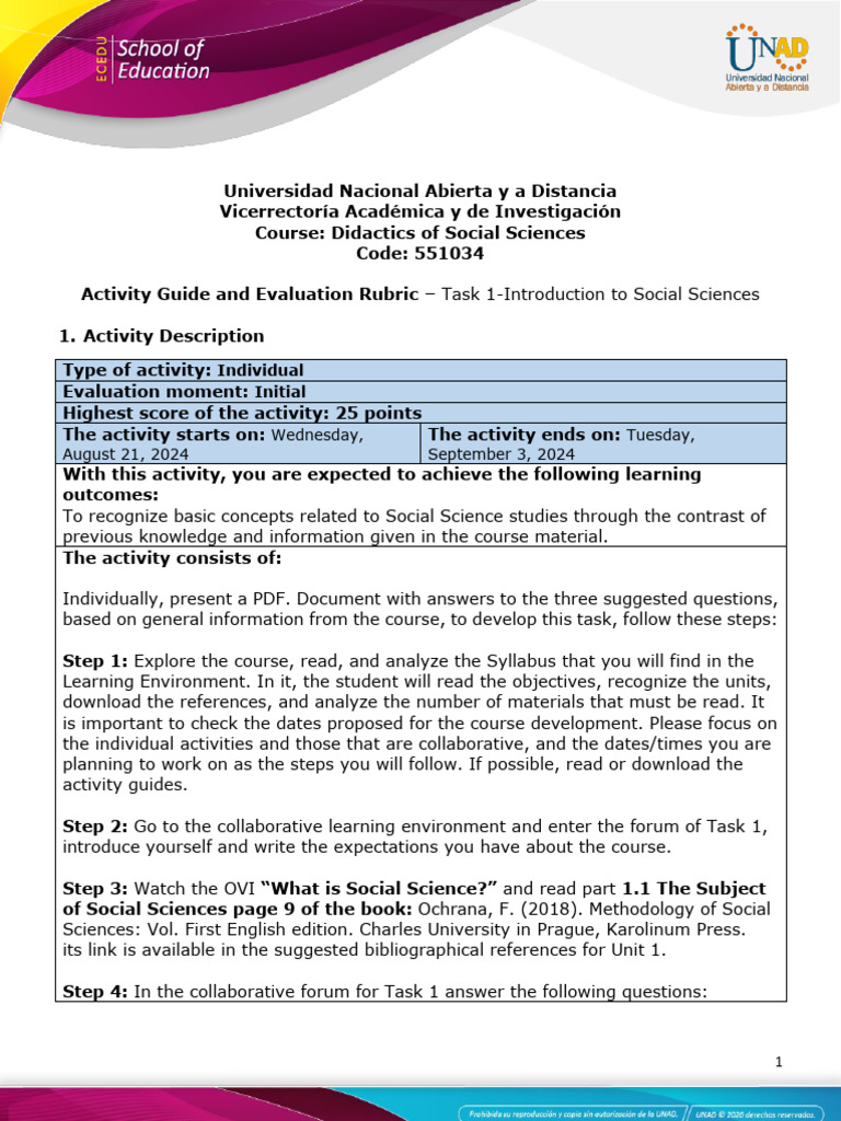 Social Sciences Didactics Activity Guide | PDF | Plagiarism | Science