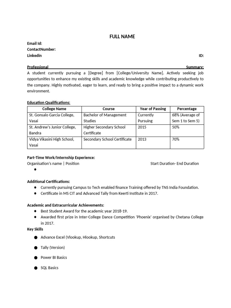CV Template | PDF