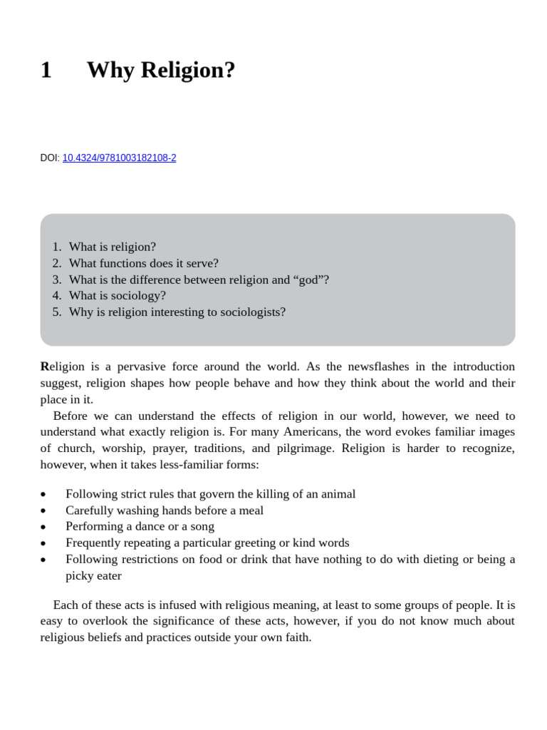 Religion Matters How Sociology Helps Us Understand... - (1why Religion ...