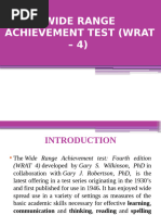 WRAT-4 Achievement Test Overview | PDF | Standard Score | Standard ...