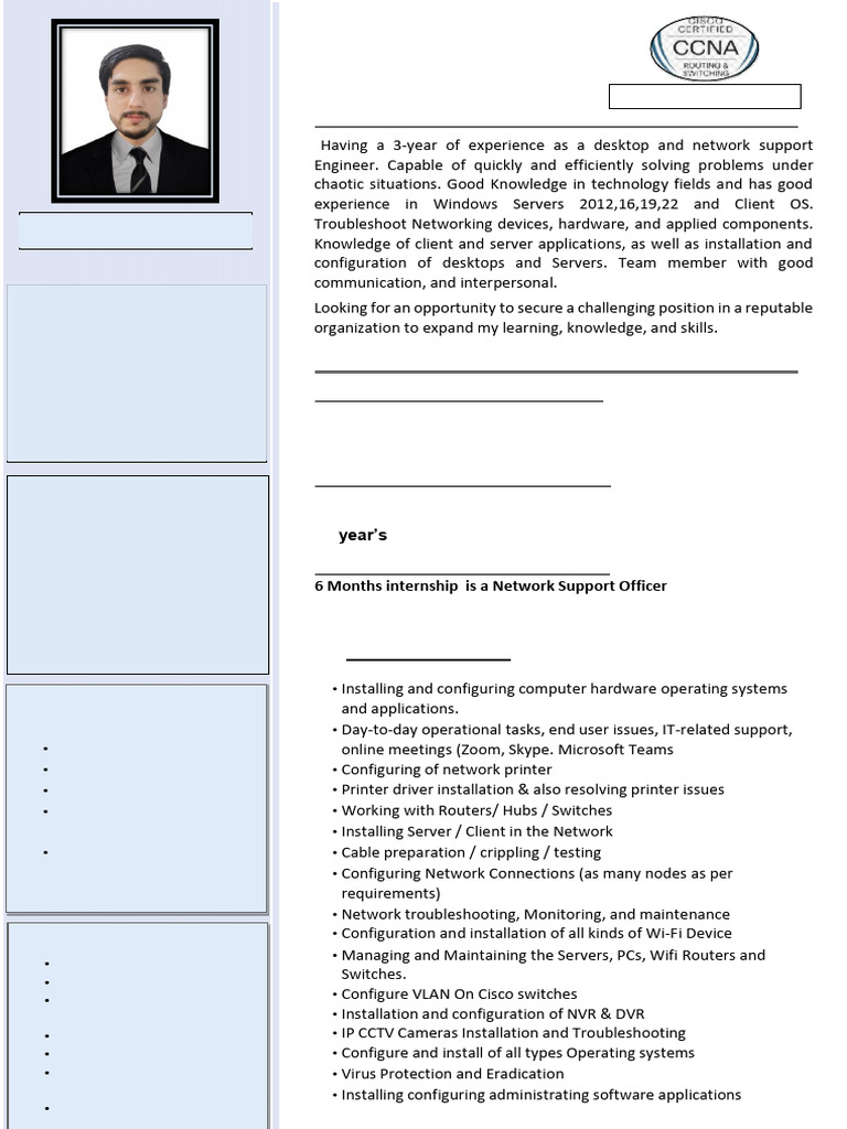 Usman Ghani Resume-1 | PDF | Computer Network | Server (Computing)