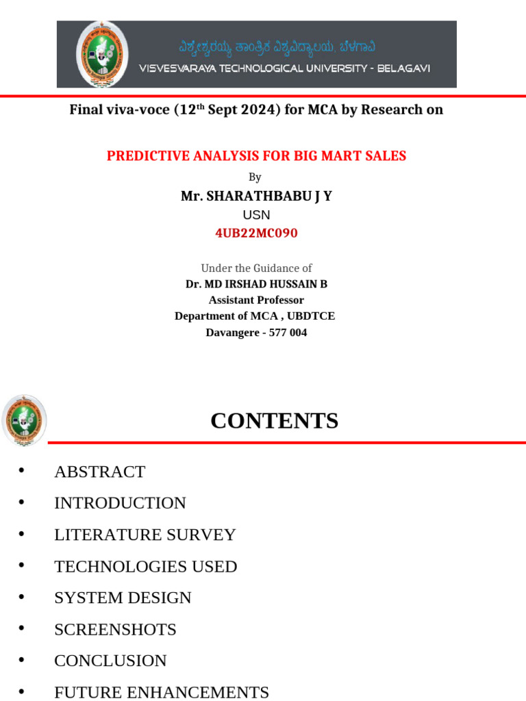 Big Mart Sales Prediction Project Overview | PDF | Machine Learning ...