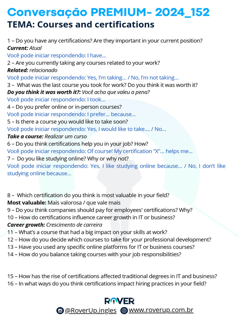Conversation Class 152 PREMIUM 2024 | PDF