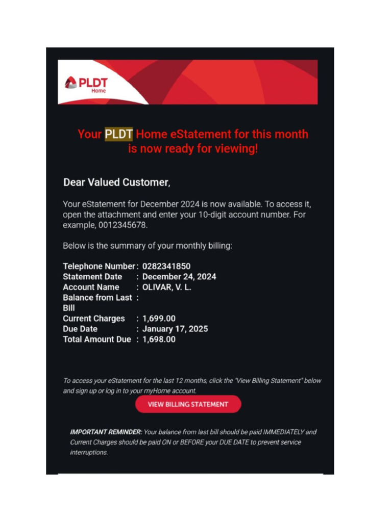 Proof of Billing 1 | PDF