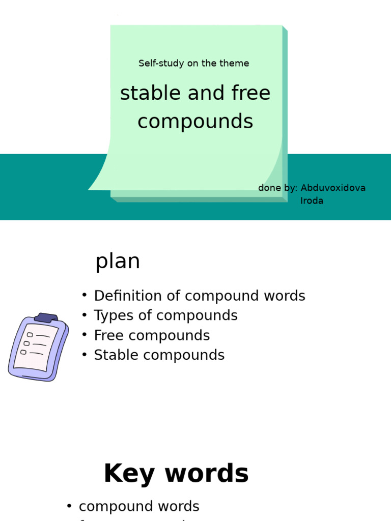 Free and Stable Compounds | PDF | Word | Adjective