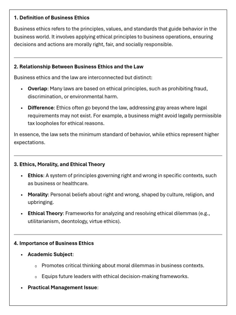 Business Ethics Ch 1,2,3 | PDF | Corporate Social Responsibility | Business Ethics