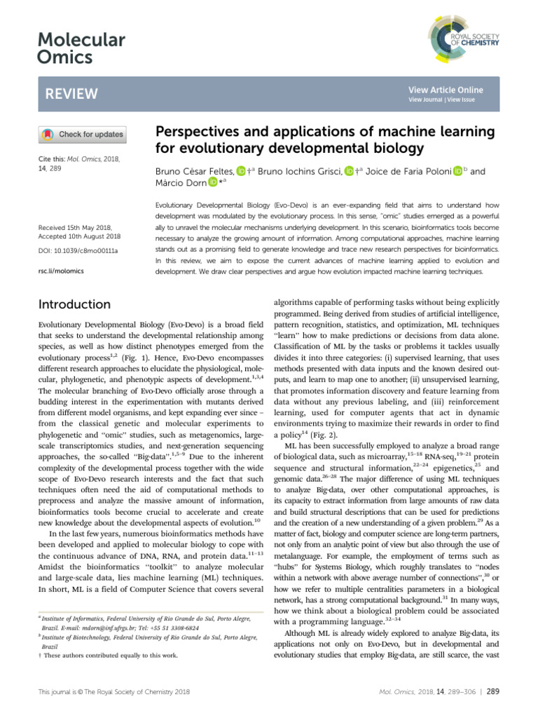 Perspectives and Applications of Machine Learning for Evolutionary ...
