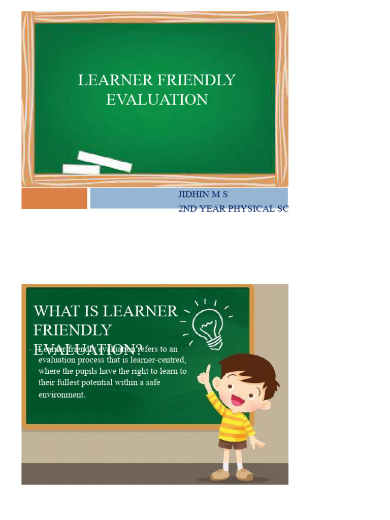 Learner Friendly Evaluation | PDF | Differentiated Instruction ...