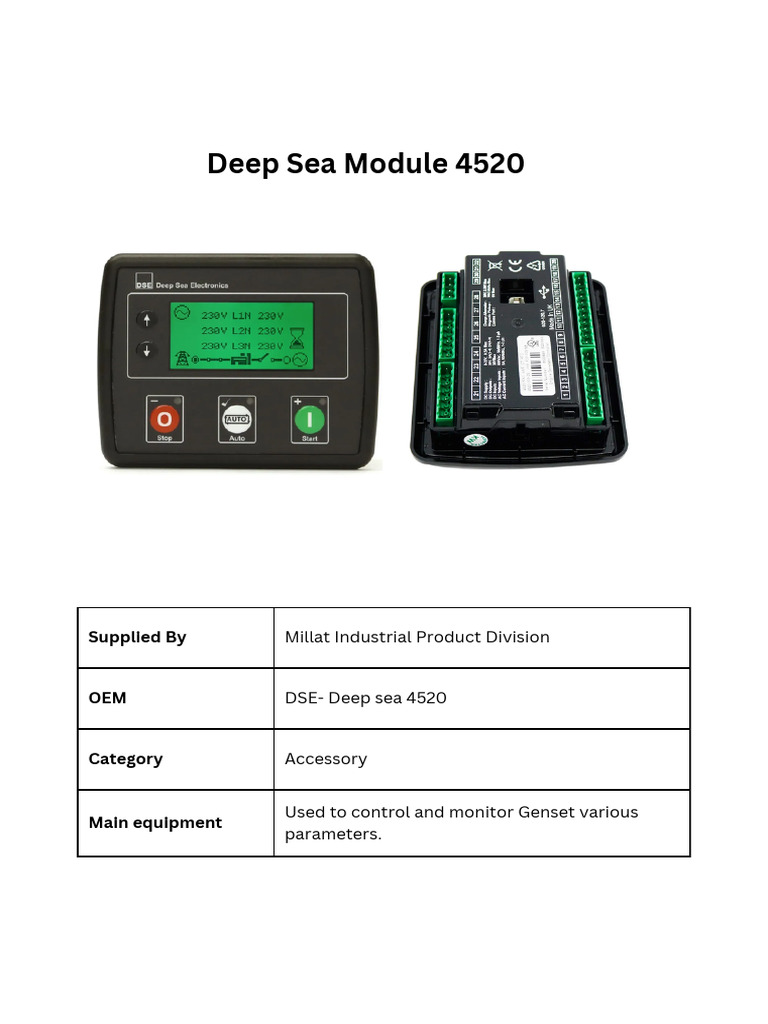Deep Sea Module 4520 | PDF