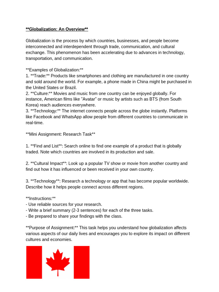 Globalization Exploration Task | PDF