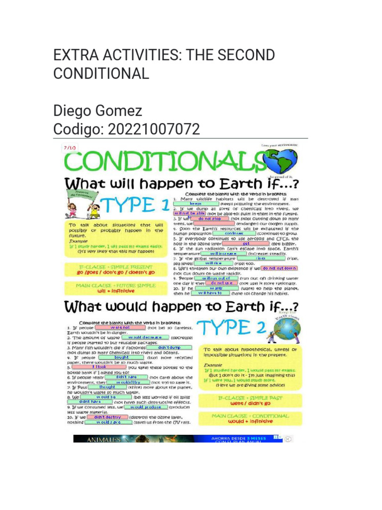 EXTRA ACTIVITIES second conditional | PDF