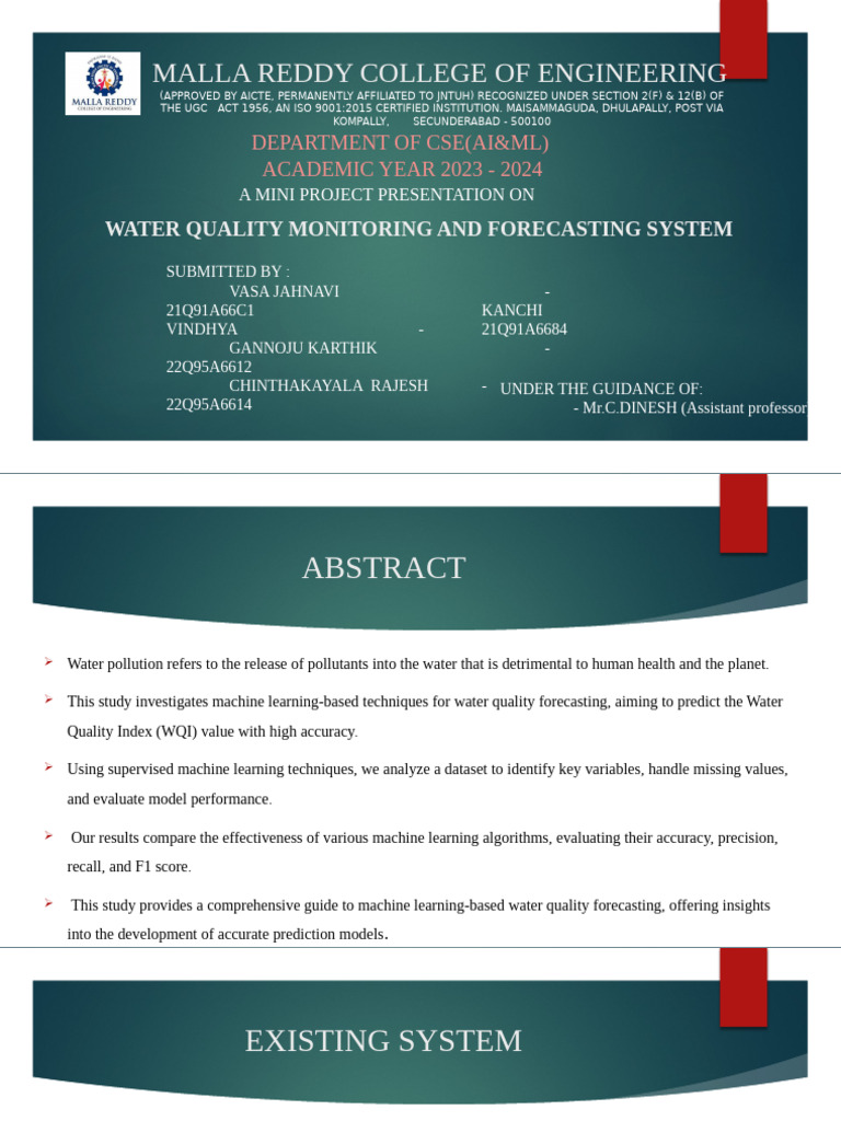 Water Quality Final Presentation1 | PDF | Machine Learning | Water Quality
