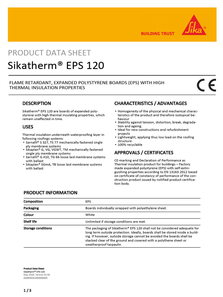 Sikatherm EPS 120 Eng | PDF | Polystyrene | Materials