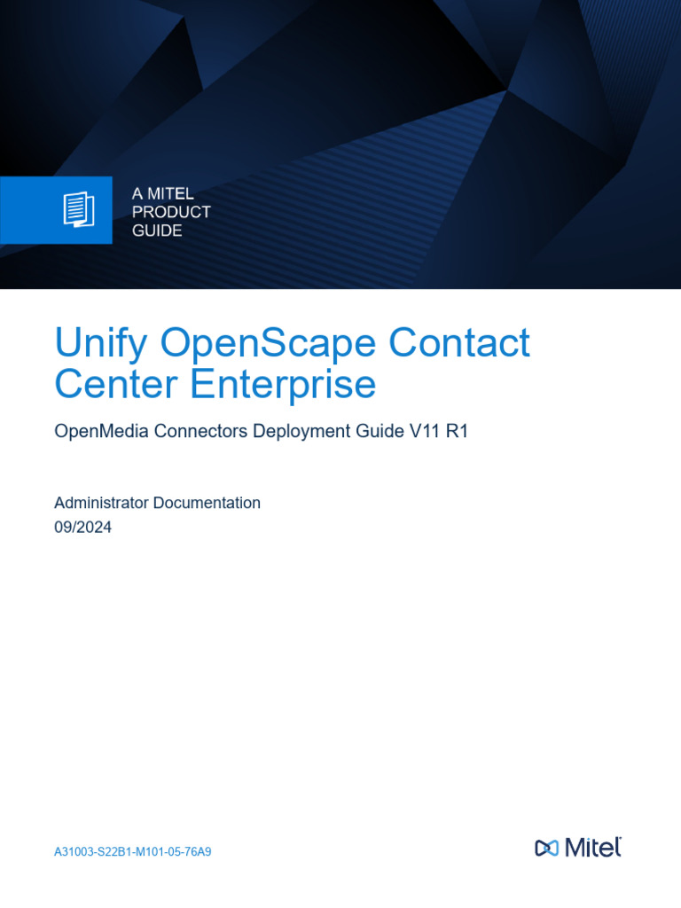 OpenScape Contact Center Enterprise V11 R1 OpenMedia Connectors ...