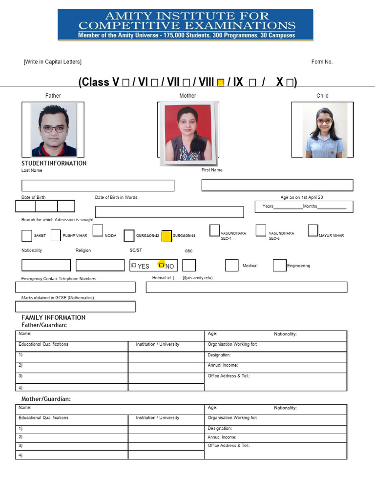 Olympiad Admission Form 2022-23 | PDF