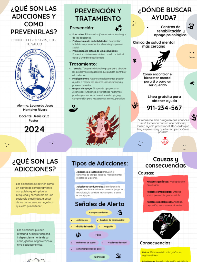 Folleto Tríptico Sobre Las Adicciones | PDF | La dependencia de sustancias | Trastorno depresivo ...