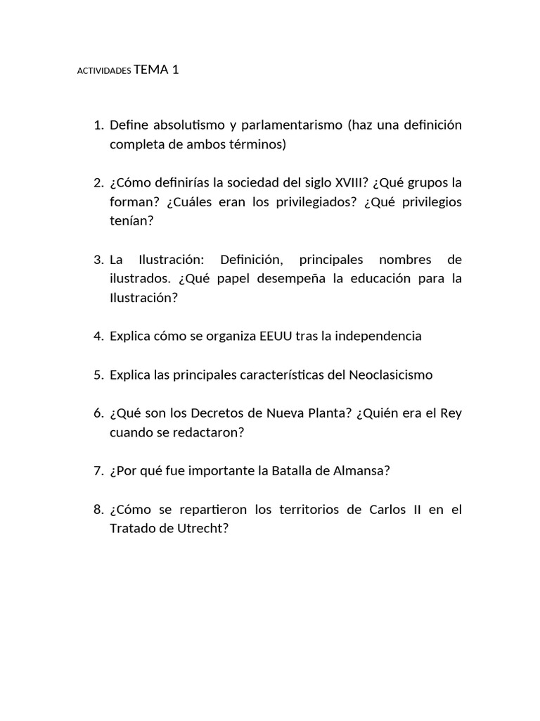 Actividades Tema 1 | PDF