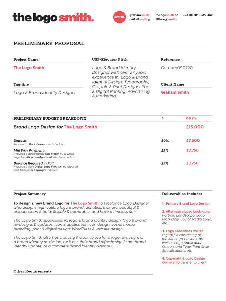 5 Page Logo Design Client Proposal Template For Download 2019 | PDF ...