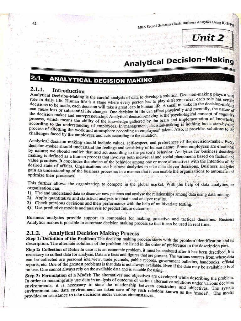 Basic business analytics Using R Unit 2 - Thakur | PDF