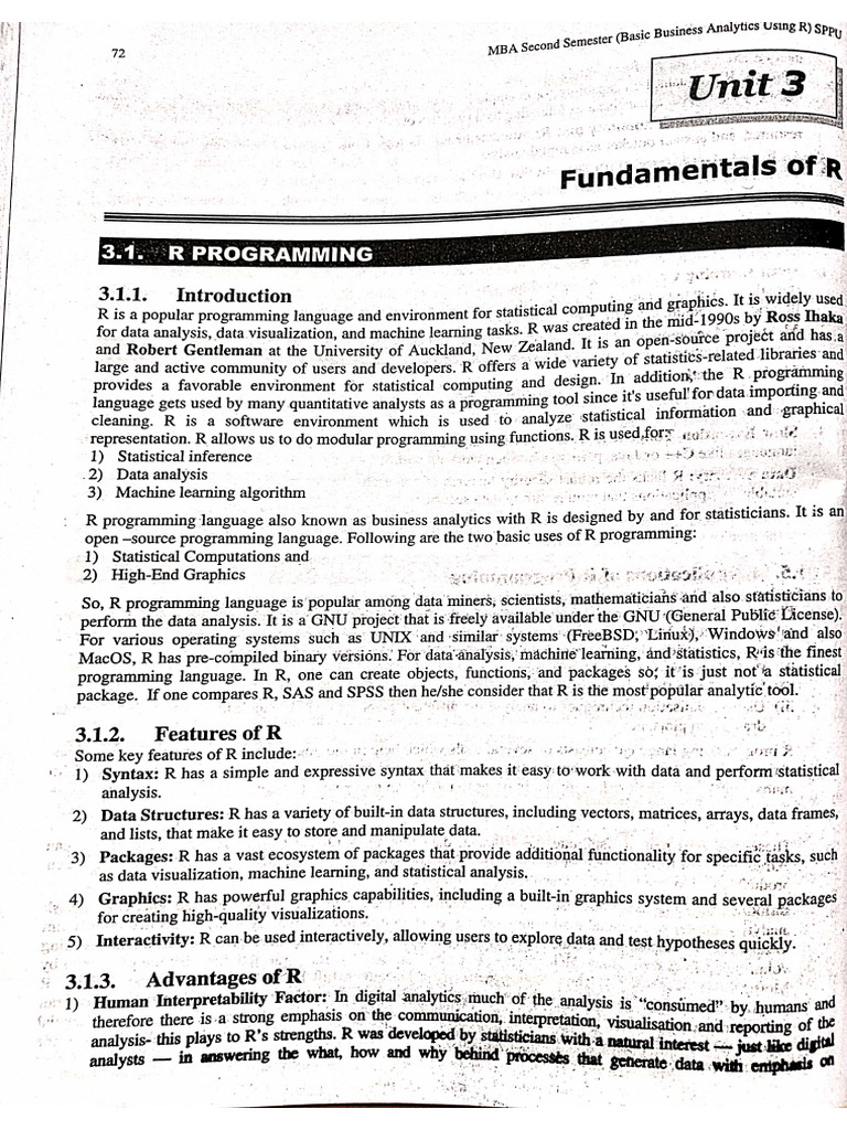 Basic Business Analytics Using R Unit 3 - Thakur | PDF