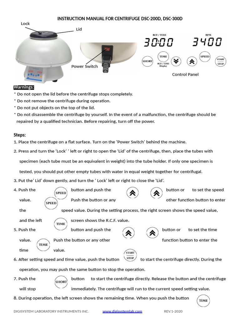 Centrifuge DSC-200D/300D Manual | PDF | Centrifuge | Electrical Engineering