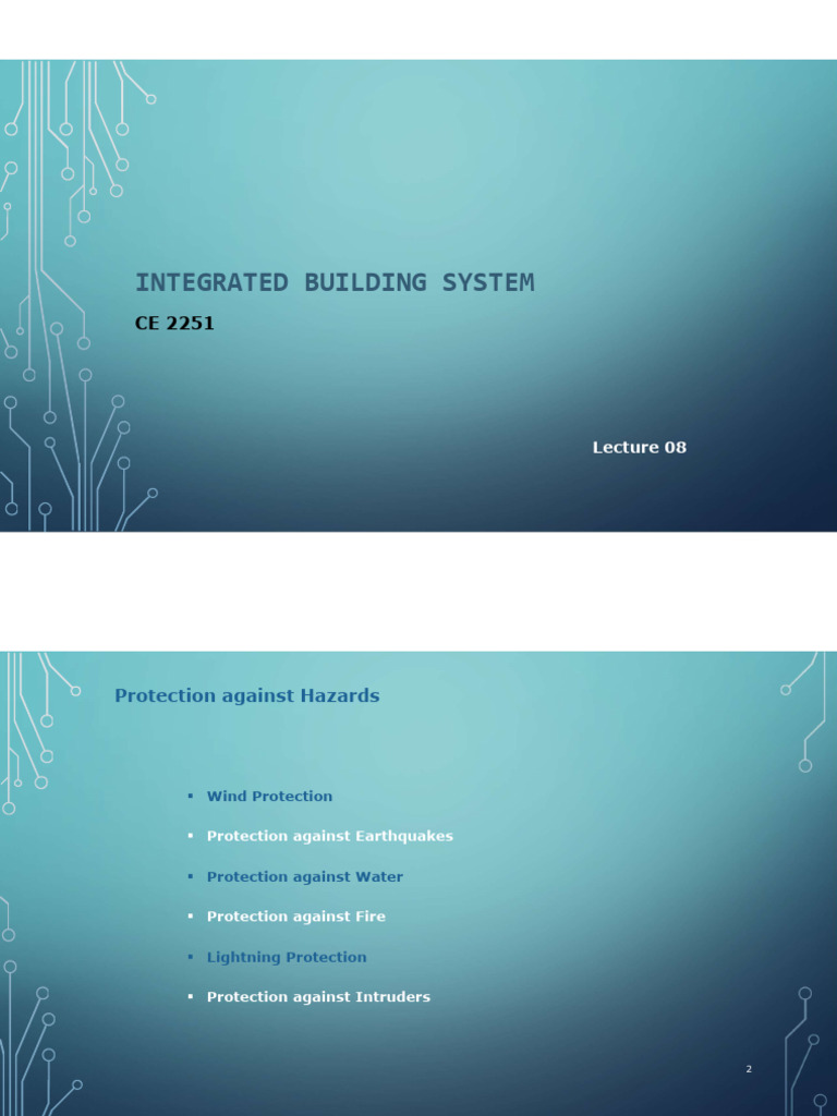 Integrated Building System-Lecture-08 | PDF | Earthquakes | Lightning