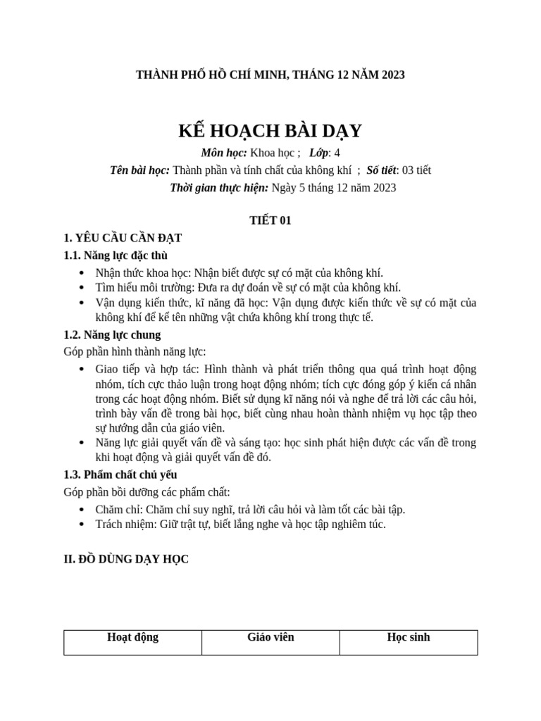 KHBD KHOA HỌC 4 | PDF