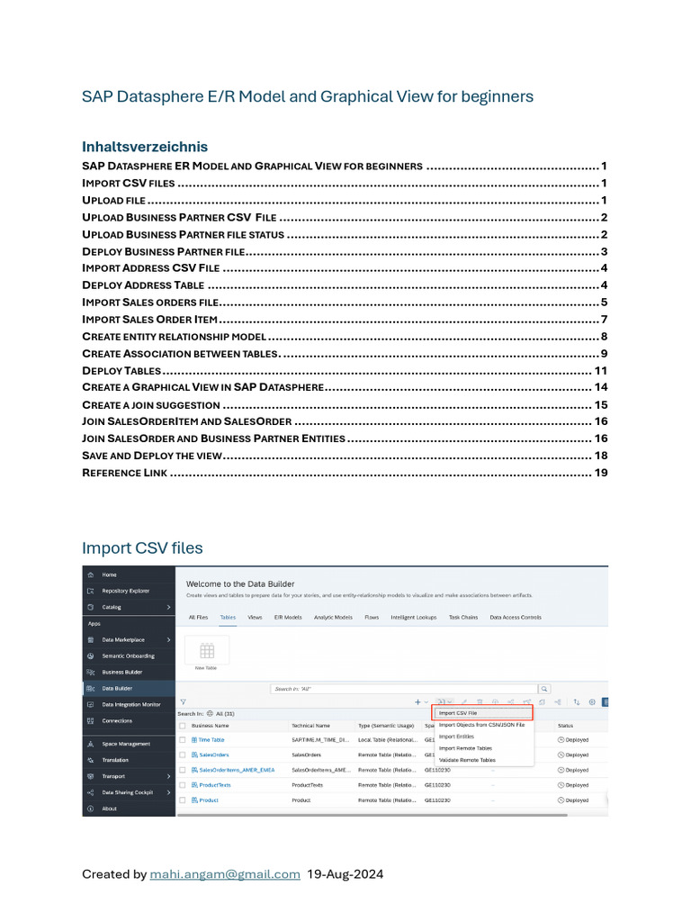 SAP Datasphere E/R Model Guide | PDF | Software Design | Information ...