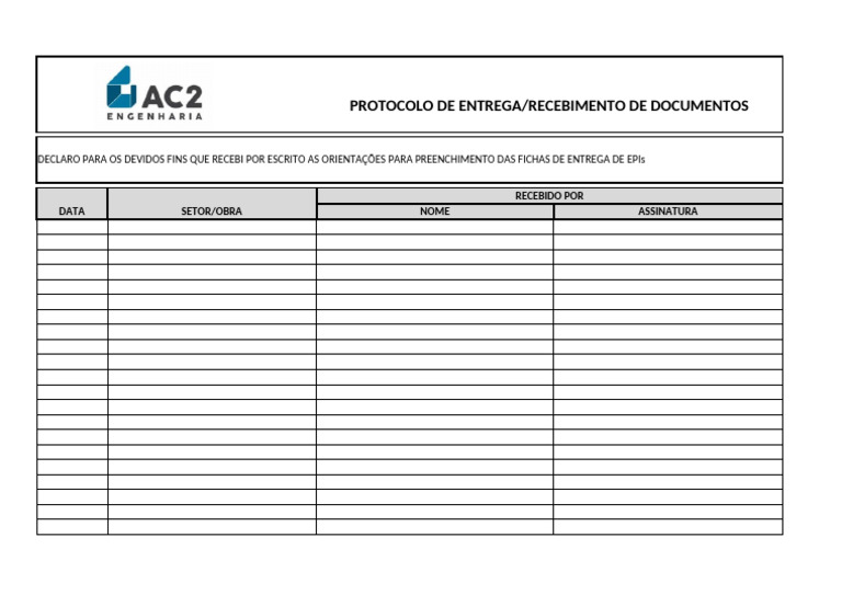 Modelo de Protocolo de Entrega de Documentos | PDF