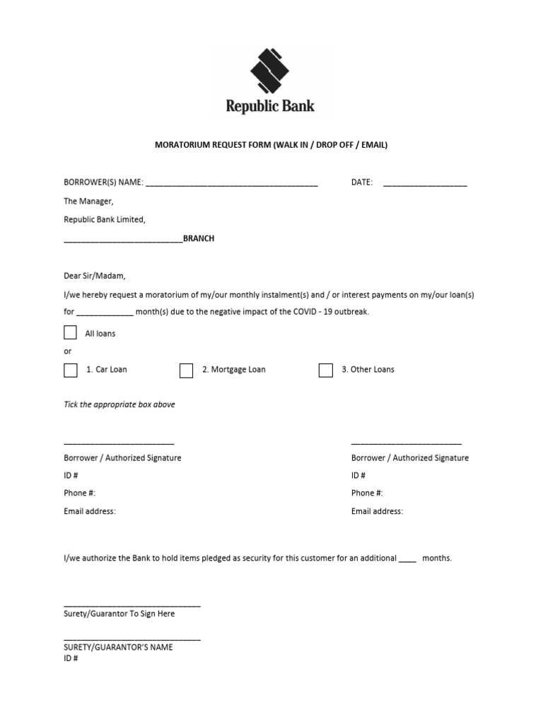 Moratorium Request Form | PDF