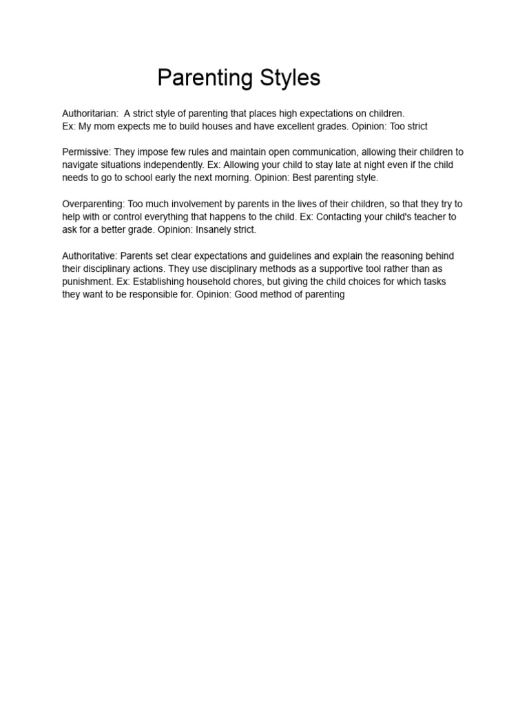 Parenting Styles | PDF