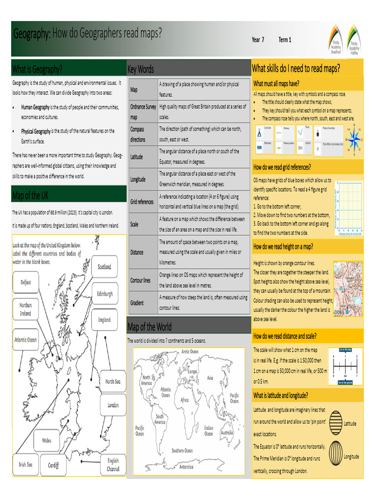Geography Y7 Term 1 Proofed | PDF | Geography | Map