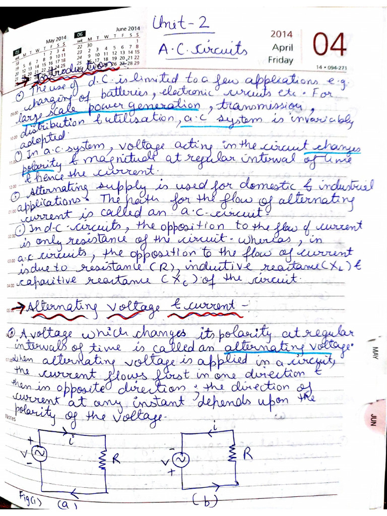 Unit-2 - Lecture-1 - Notes - Electrical Science | PDF
