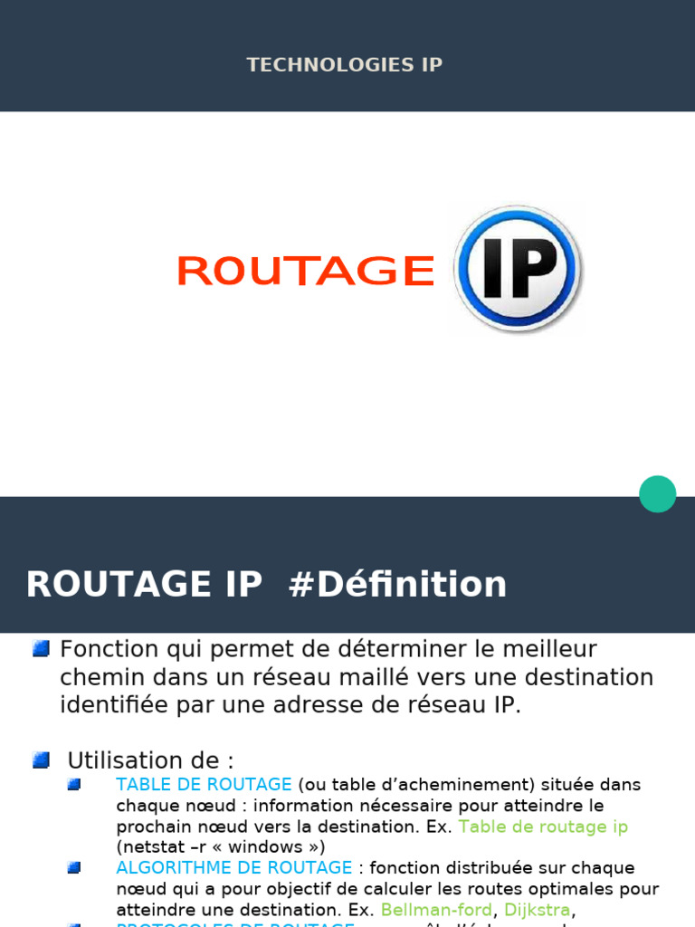 3 - Routage IP | PDF | Routage | Adresse IP