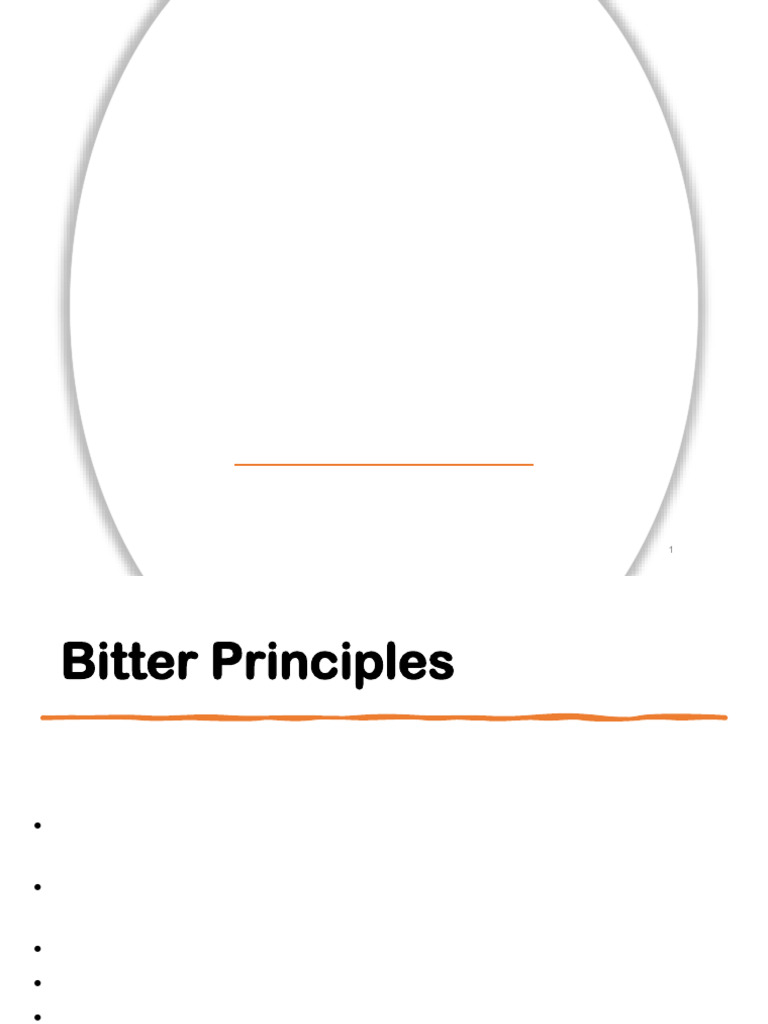 Phyto Lec 8 (Bitter Principles) | PDF | Solubility | Chemical Substances