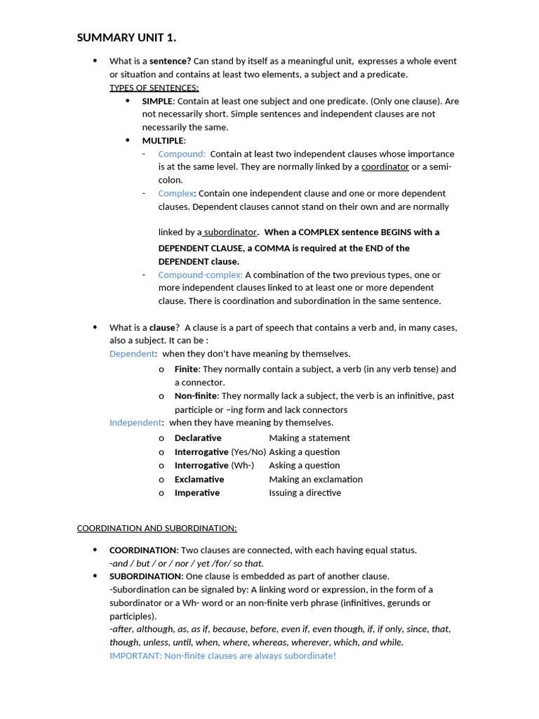 Understanding Sentence Structure and Agreement | PDF | Clause ...