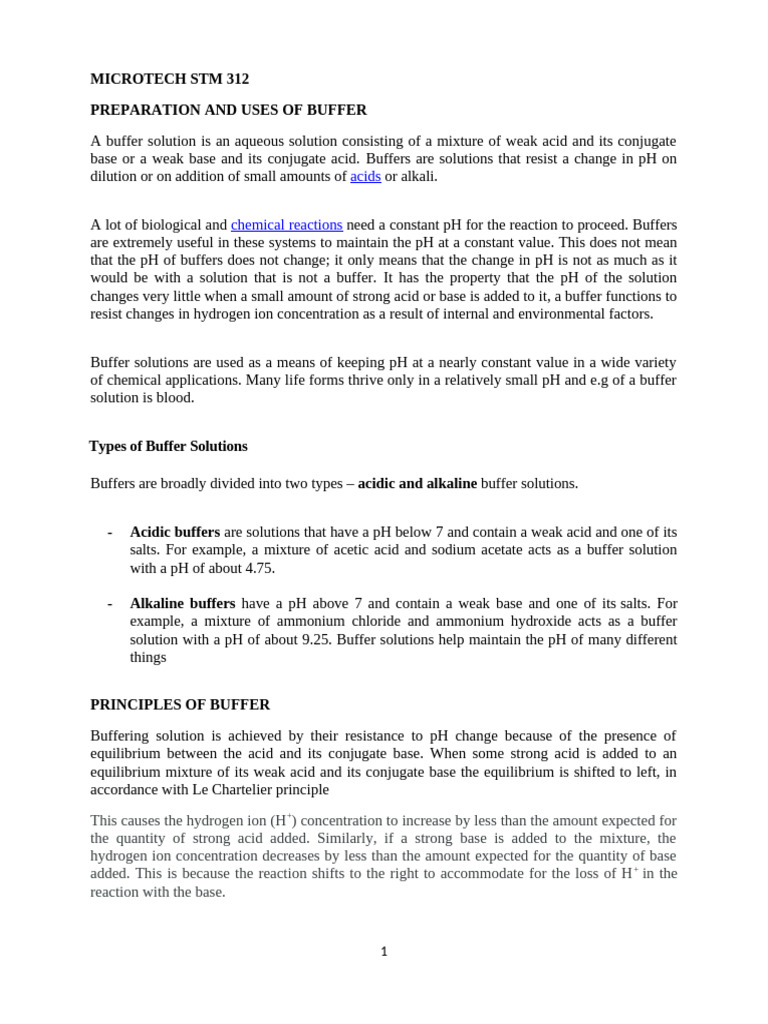 MICROTECH STM 312 Correct Part 1 | PDF | Buffer Solution | Redox
