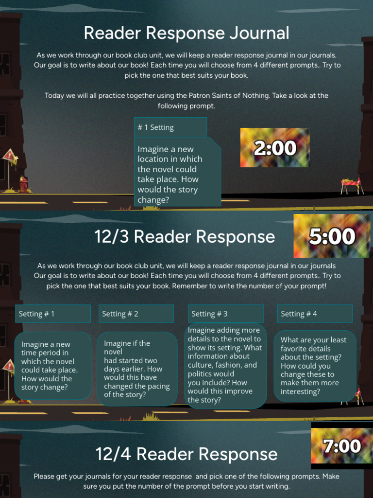 Reader Response Prompts (1) | PDF