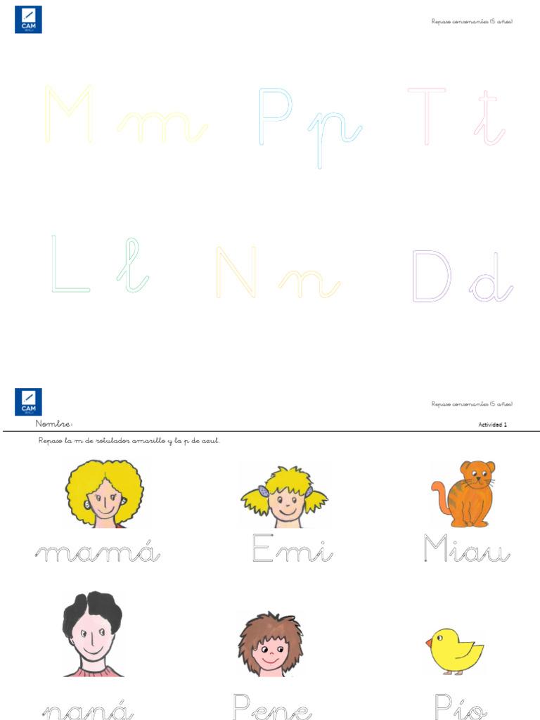 Repaso de consonantes para niños de 5 años | PDF