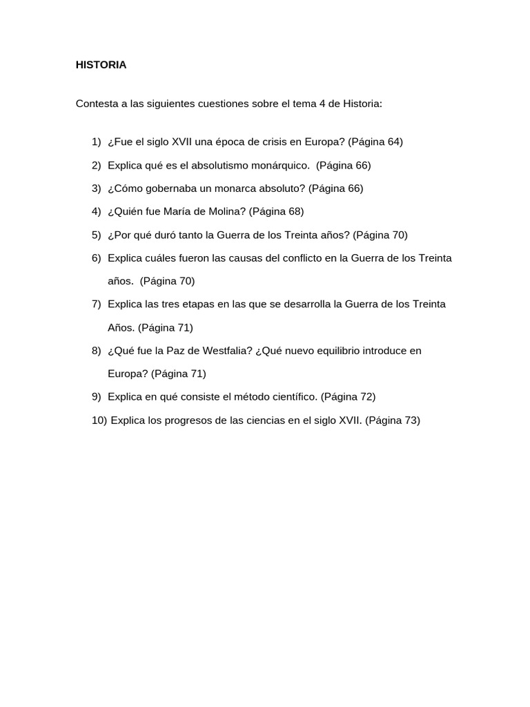 Historia. Tema 4 | PDF