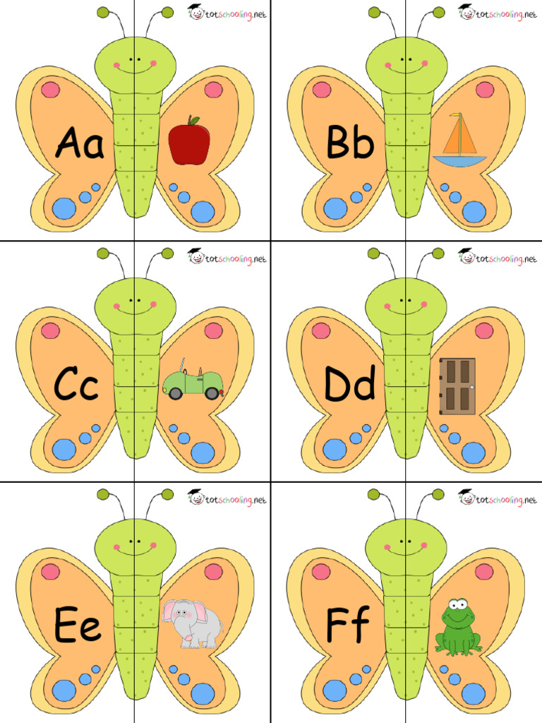 Free Butterfly Alphabet Puzzles | PDF