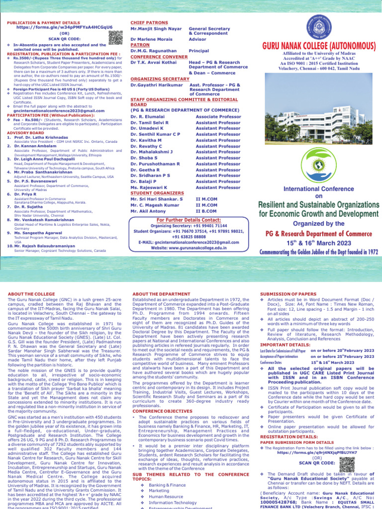 GNC International Conference Brochure | PDF