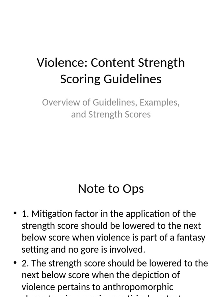 Violence Strength Scoring Guidelines | PDF | Violence