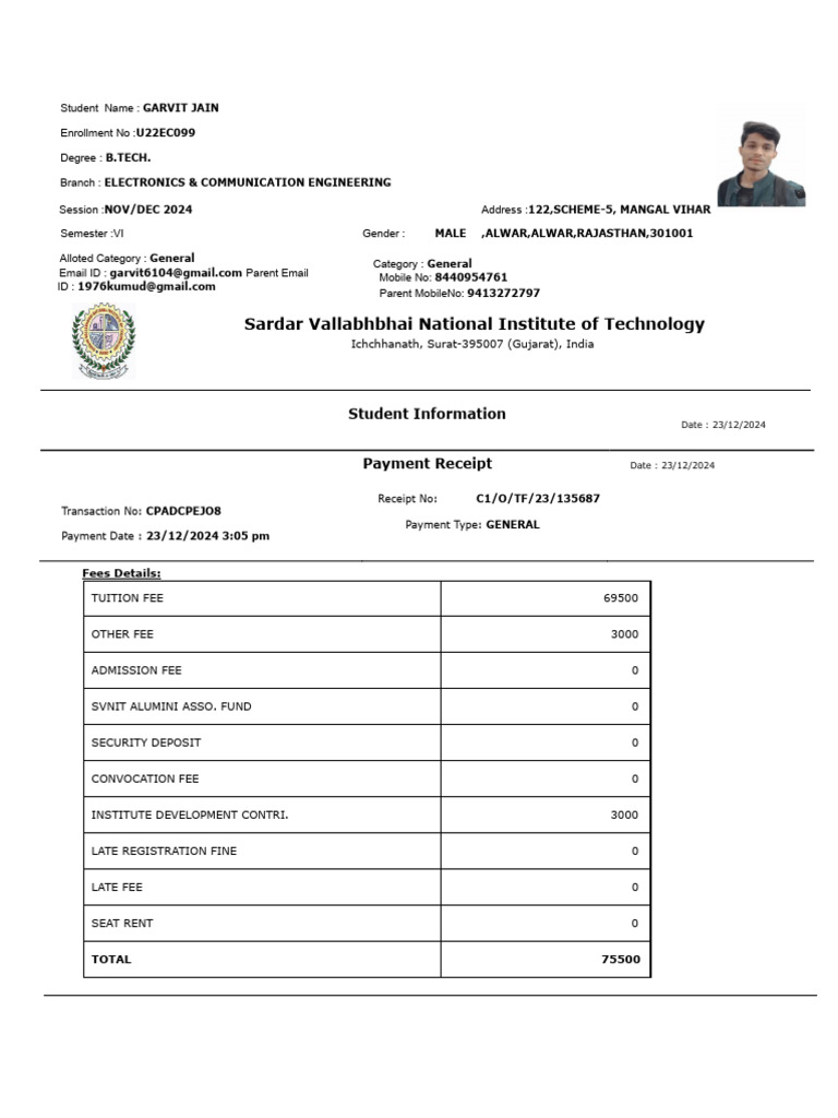 receipt fees | PDF | Money | Services (Economics)