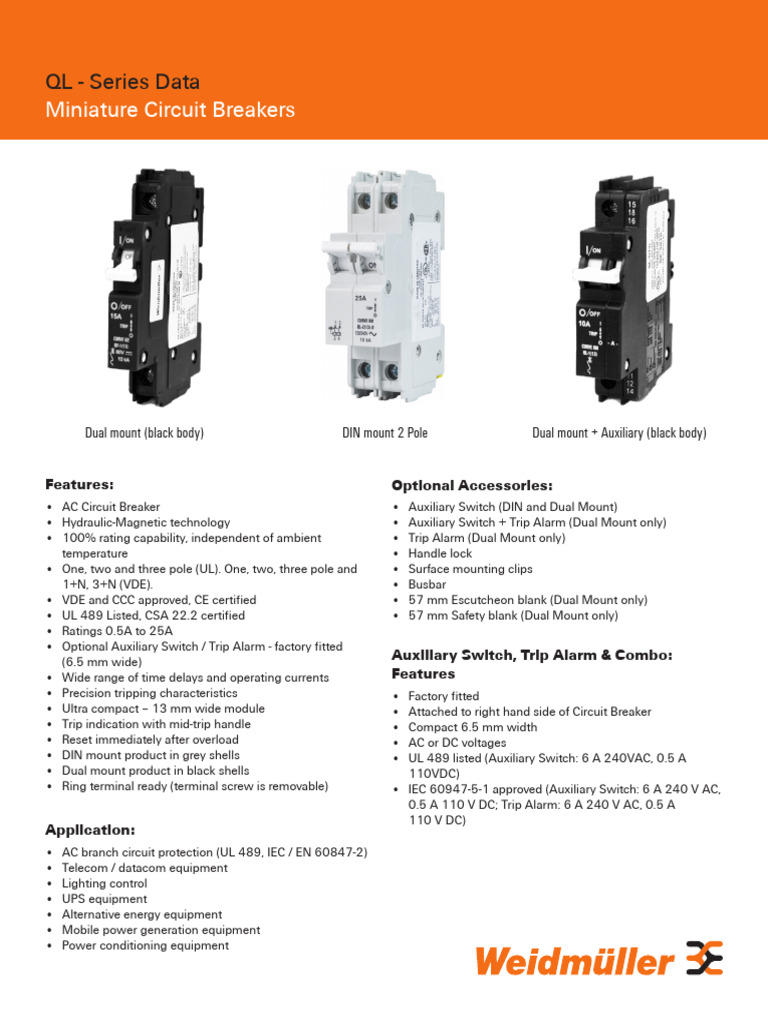 QL_SERIES_DATASHEET | PDF | Alternating Current | Switch